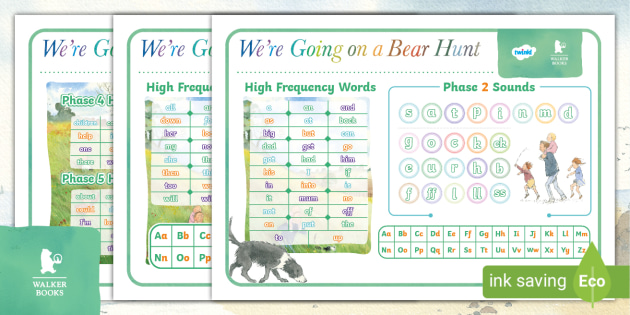 FREE! - We're Going on a Bear Hunt Phonics Desk Mats - Twinkl
