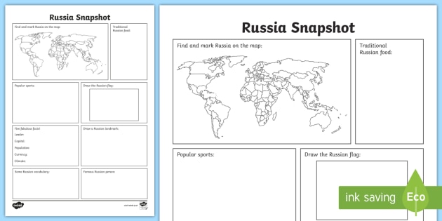 Russia Snapshot Worksheet