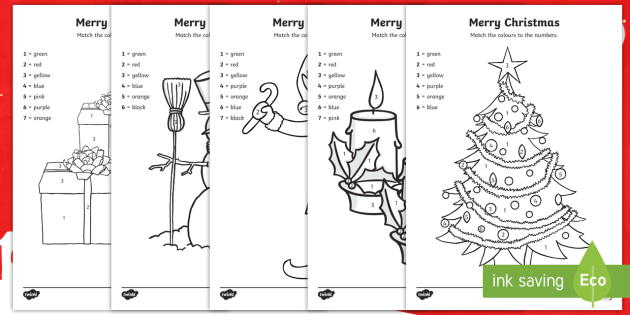 Merry Christmas Color By Number Teacher Made Merry Christmas Color By Number Teacher Made