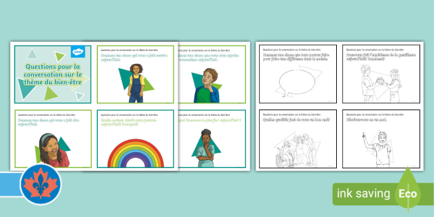 Wellbeing-Themed Conversation Starters French (teacher made)