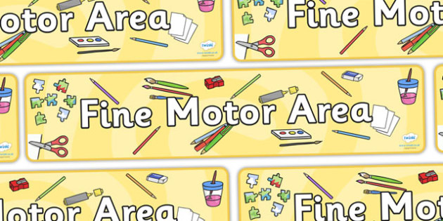 Fine Motor Area Banner - fine motor, display, banner, poster