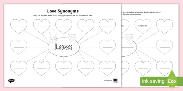 Love Synonyms Activity Sheets (teacher made)