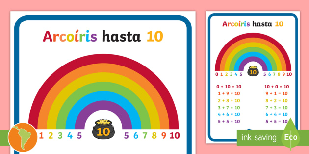 Postér: Arcoíris hasta 10 (teacher made)