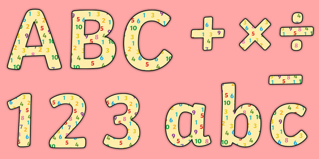 Number Themed Display Lettering - Maths Learning Wall - Display Lettering