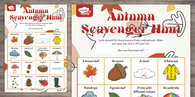 Autumn Scavenger Hunt Printable | Twinkl Party