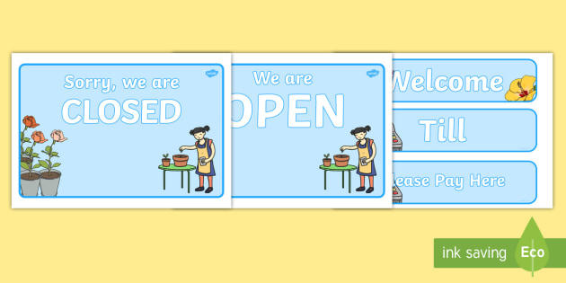 Florist Role Play Signs