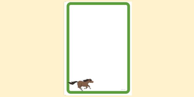 FREE! - horses running page border | Page Borders | Twinkl