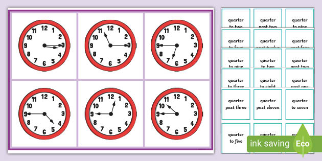 Quarter to and Quarter Past Mixed Time Bingo (teacher made)