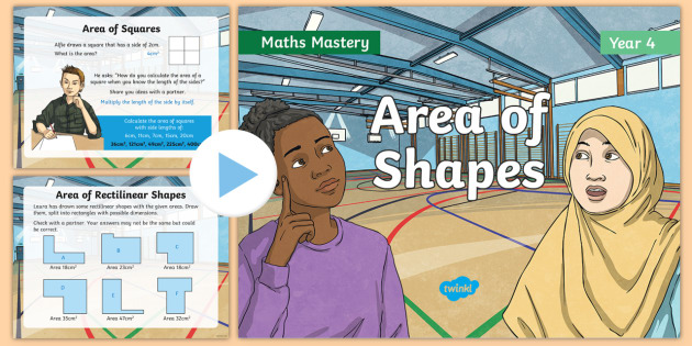 Year 4 Area Maths Mastery PowerPoint (teacher made)