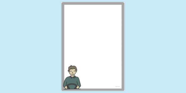 FREE! - Simple Blank Bus Driver Page Border | Primary Resources