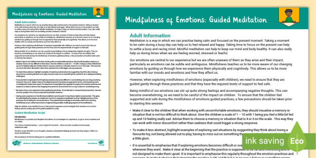 Mindfulness of Emotions Guided Meditation (teacher made)