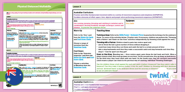 FREE! - Move PE Years 3-4 Physical Distanced Multiskills Unit Overview