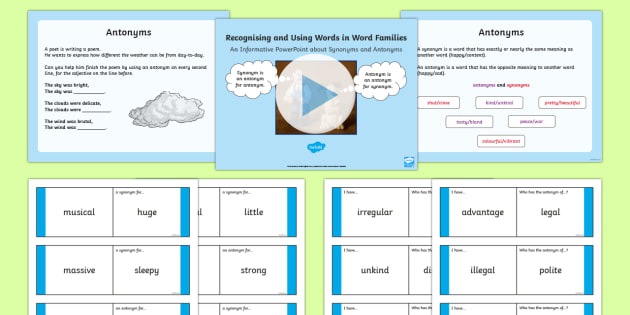 Identifying an Antonym Lesson Pack