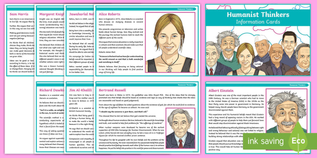 Humanist Thinkers Information Cards (teacher made)
