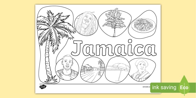 coloring pages of jamaica flag