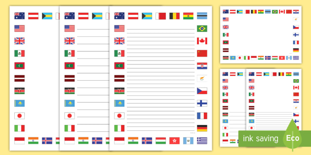 Flags of the World Page Border Pack (teacher made)