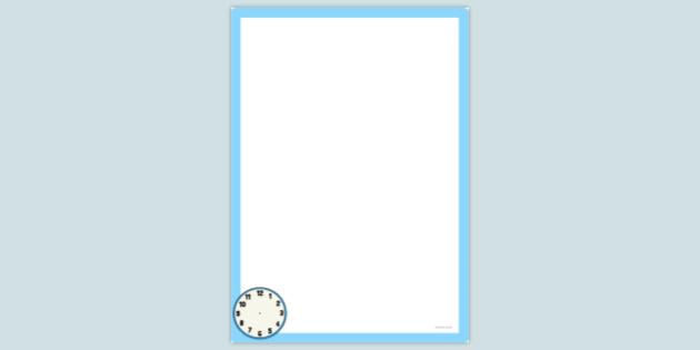FREE! - Blank Clock Page Border (teacher made)
