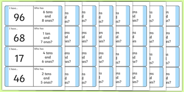 Number Words Loop Cards (teacher made)