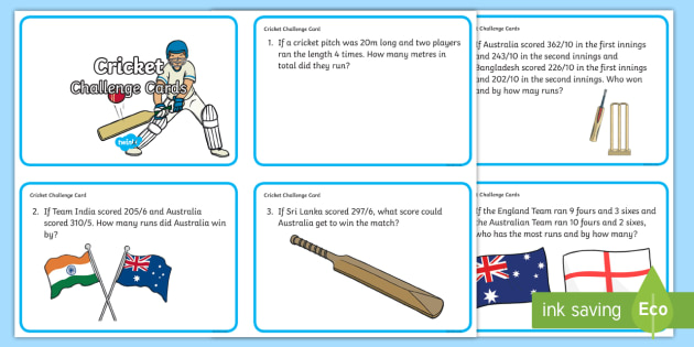 Cricket Challenge Game Cards | PE Resources (teacher made)