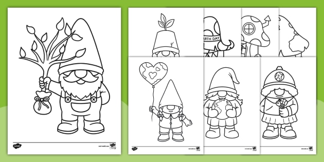 coloring pages of gnomes