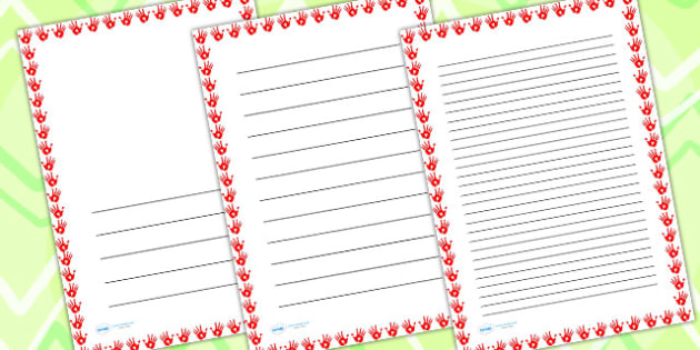 FREE! - Red Handprint Page Borders (teacher made)