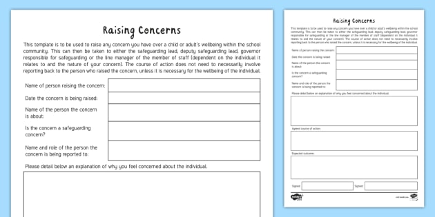 Raising Concerns Template Adult Guidance (teacher made)