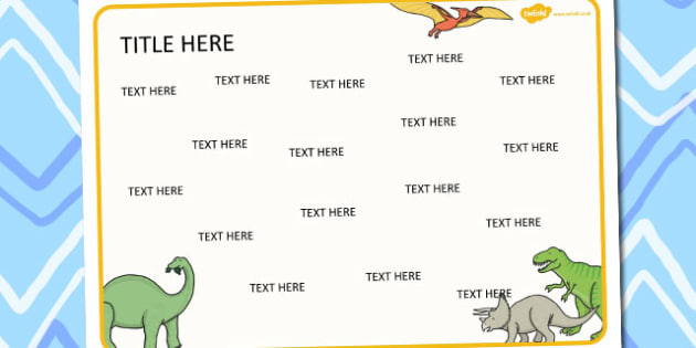 Dinosaurs Themed Editable Word Mat
