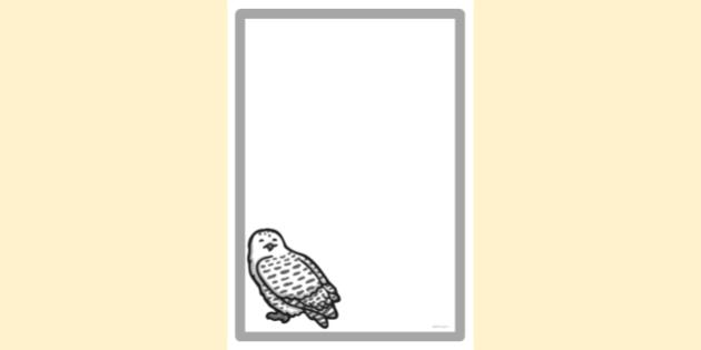 FREE! - Simple Blank Owl Icon Border | Page Borders | Twinkl