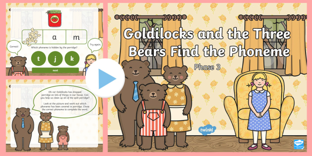 Goldilocks and the Three Bears Phase 3 Find the Phonemes Phonics PowerPoint
