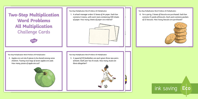 Two Step Multiplication Word Problems Teacher made