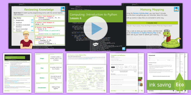 Introduction to Python: Lesson 6 (teacher made) Introduction to Python: Lesson 6 (teacher made)