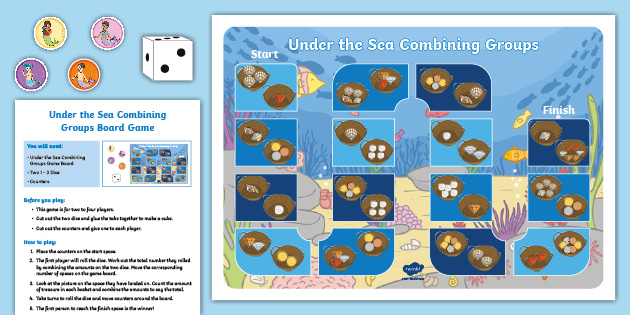 👉 Under the Sea Combining Groups Board Game