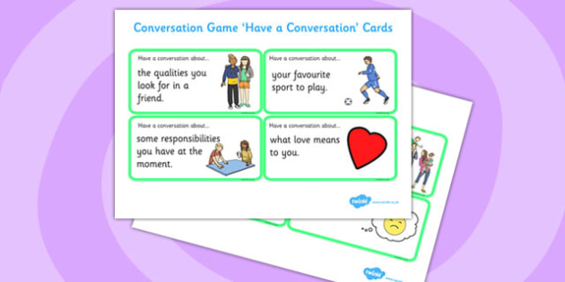 Conversation Game: Have a Conversation Cards Green - conversation game