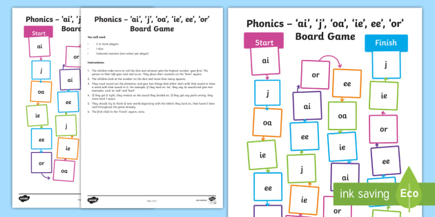 Phonics - ‘ai’, ‘j’, ‘oa’, ‘ie’, ‘ee’, ‘or’ Board