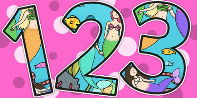 The Little Mermaid Themed A4 Display Numbers (teacher made)