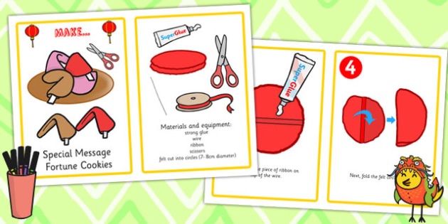 Chinese New Year Felt Fortune Cookies Activity Instructions