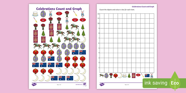 Celebrations Count and Graph Worksheet (creat de profesori)
