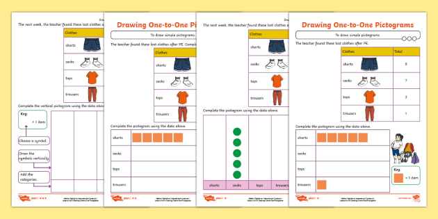 👉 Drawing One-to-One Pictograms Differentiated Maths Worksheet