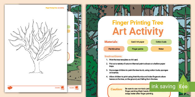 Finger Printing Tree Art Activity SET Sensory activity
