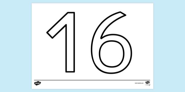 FREE! - Sixteen Colouring Sheet - Printable (teacher made)