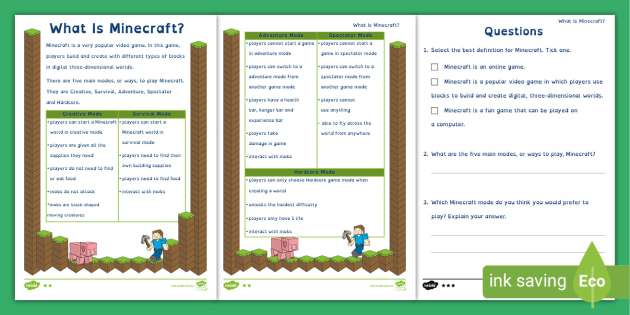 Dyslexia-Friendly Minecraft Reading Comprehension