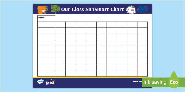 FREE! - SunSmart Class Chart (teacher made)