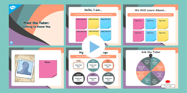 Meet the Tutor – Getting to Know You PowerPoint