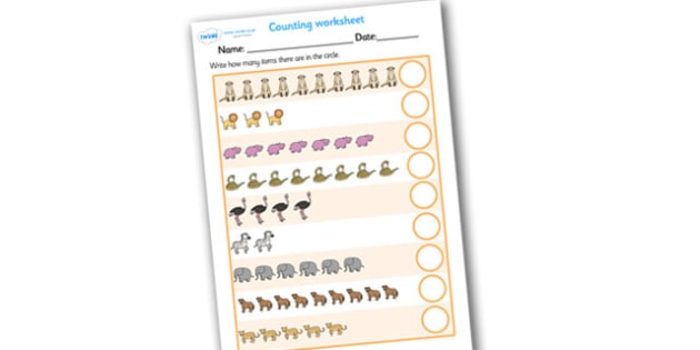 FREE! - My Counting Worksheet (Safari) (teacher made)