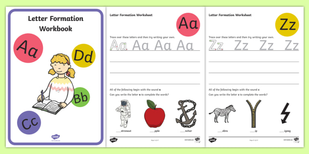 Upper and Lowercase Letter Formation Workbook (teacher made)