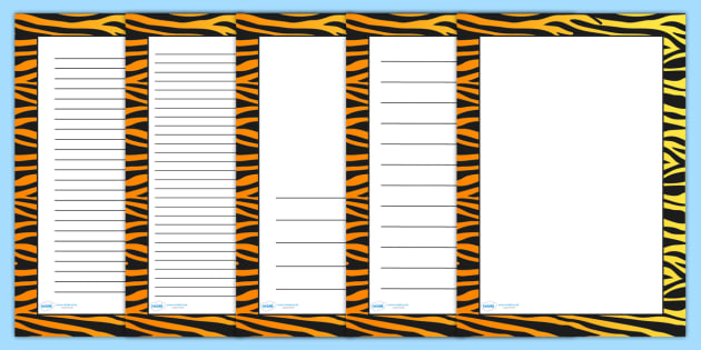 Tiger Pattern Portrait Page Border (teacher made)