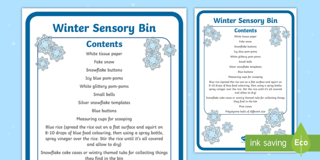 Winter Themed Sensory Bin