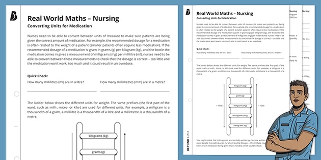 👉 Real World Maths - Nursing - Converting Units for Medication