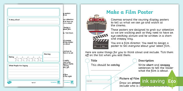 Movie Poster Template For Students - Parents - English