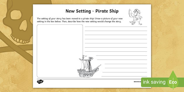 New Setting Pirate Ship Comprehension Worksheet